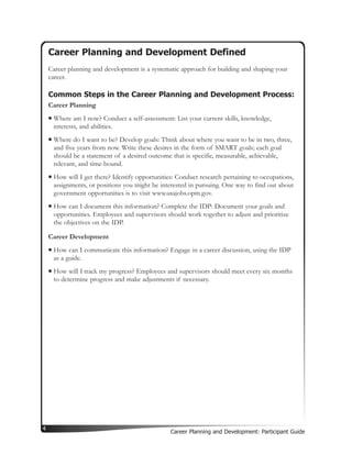 Career Planning and Development Participant Guide | PDF