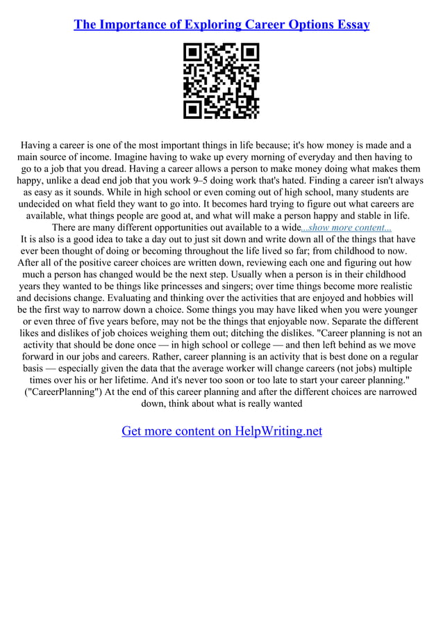 Career Planning Essay | PDF