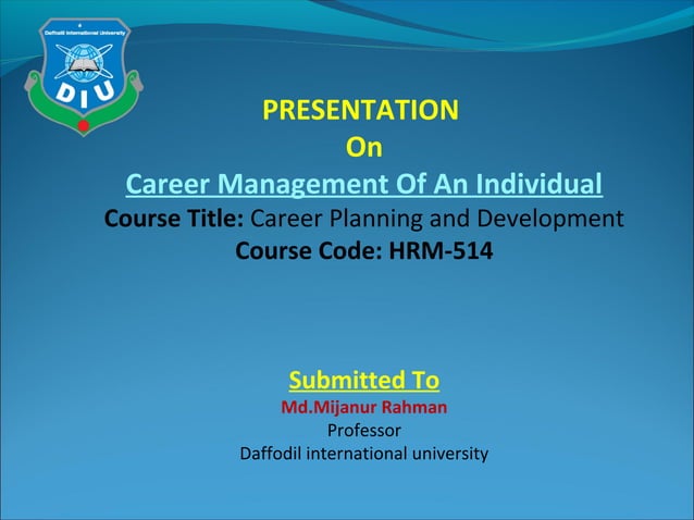 Career planning presentation | PPT