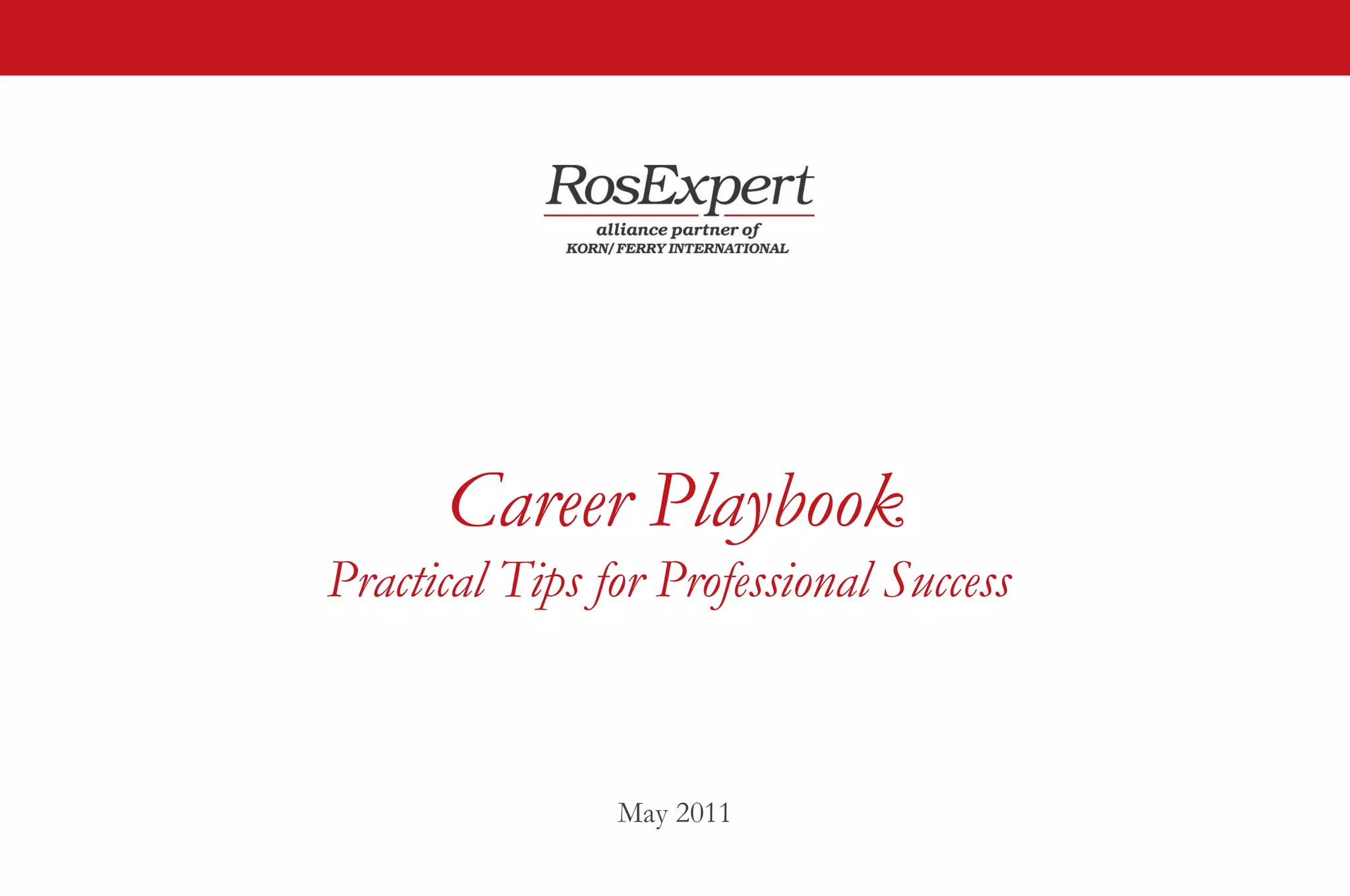 RosExpert Career playbook | PPT | Resume Writing and Advice | Job Search