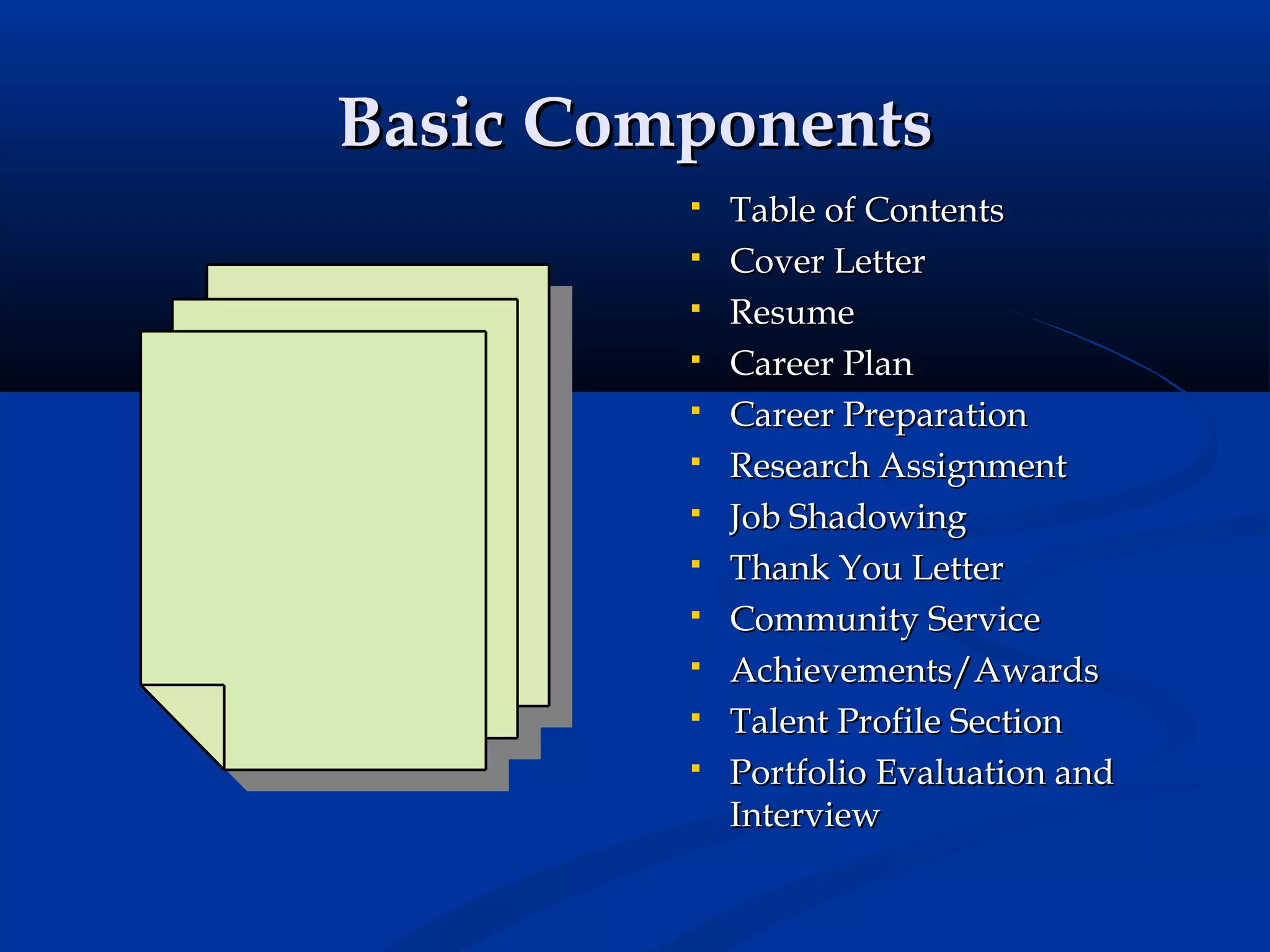 Career portfolio (introduction) | PPT