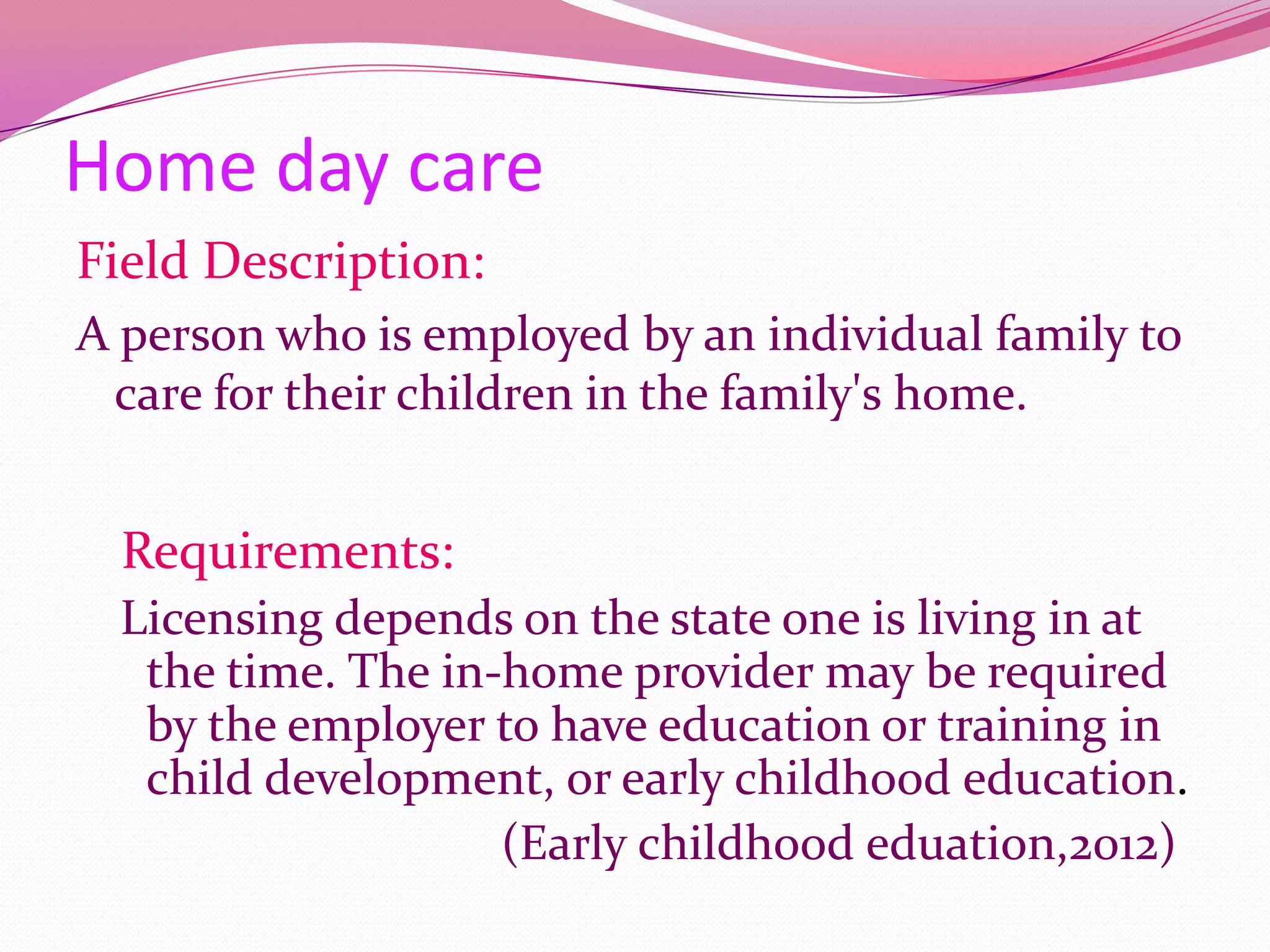 Career possibilities for early childhood education | PPTX