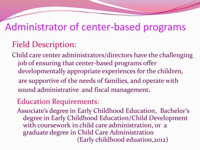 Career possibilities for early childhood education | PPT