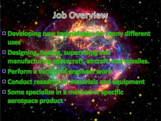 The career of Aerospace Engineer | PPTX | Business | Business and Finance
