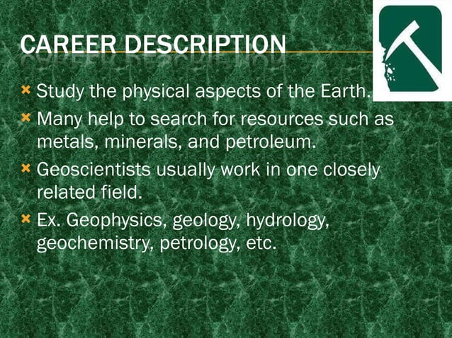 Career power point | PPT | Geology | Science