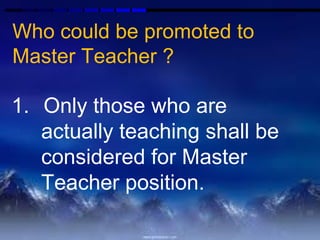 DepED Master Teacher I and II | PPT