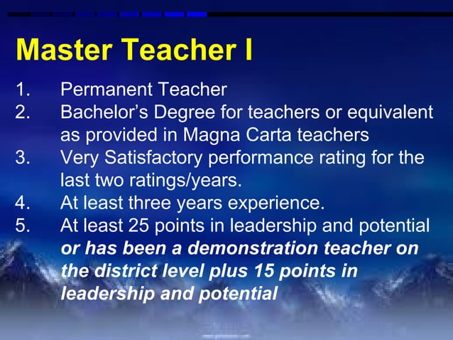 DepED Master Teacher I and II | PPT