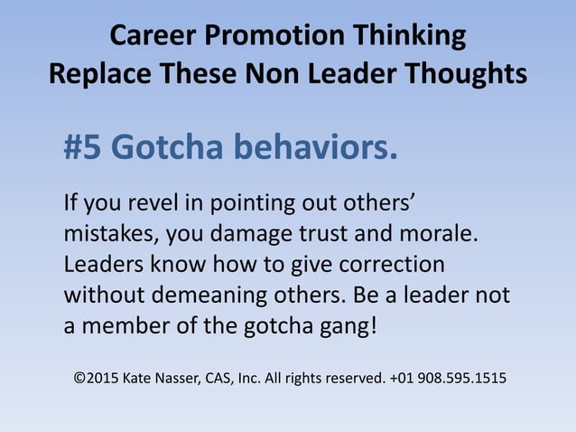 Career promotion thinking – replace these non leader thoughts and ...