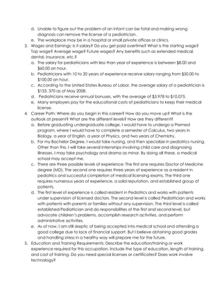 Career research assignment | DOCX | Children\'s Health | Healthy Living