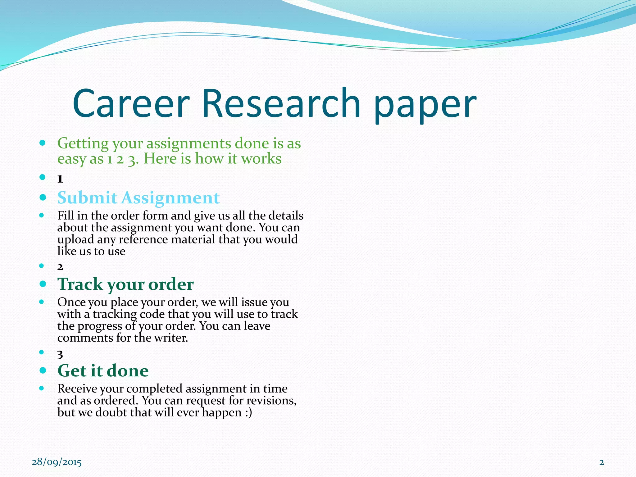 Career research paper | PPT