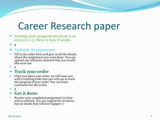 Career research paper | PPT