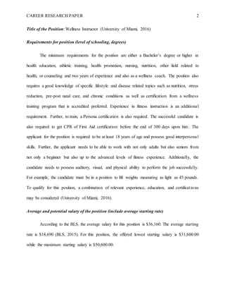 Career research paper sample | DOCX