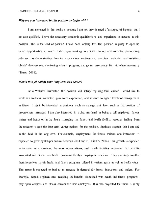 Career research paper sample | DOCX