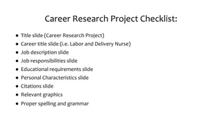 Career research project example | PPTX