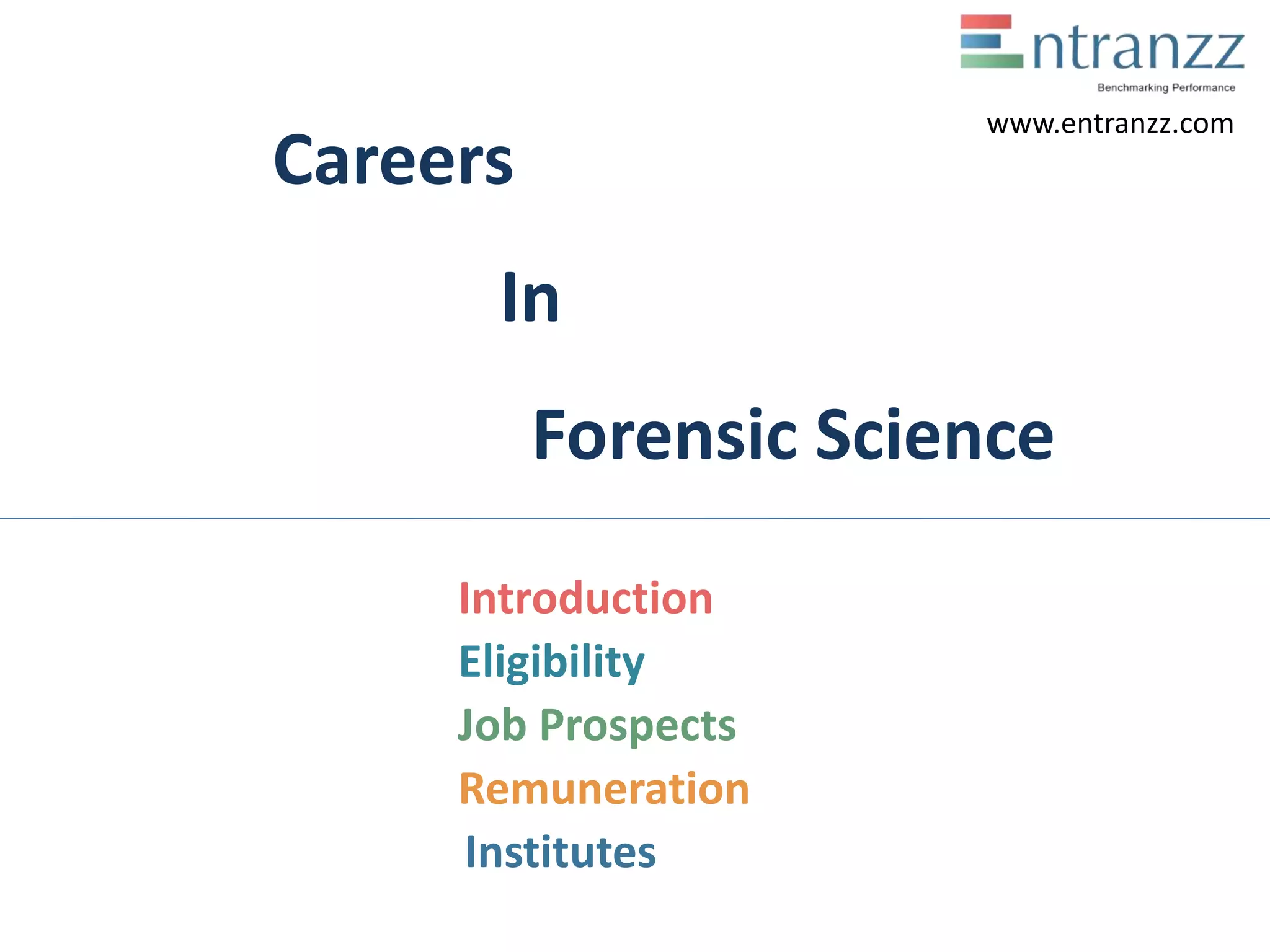 Careers in forensic science | PPTX