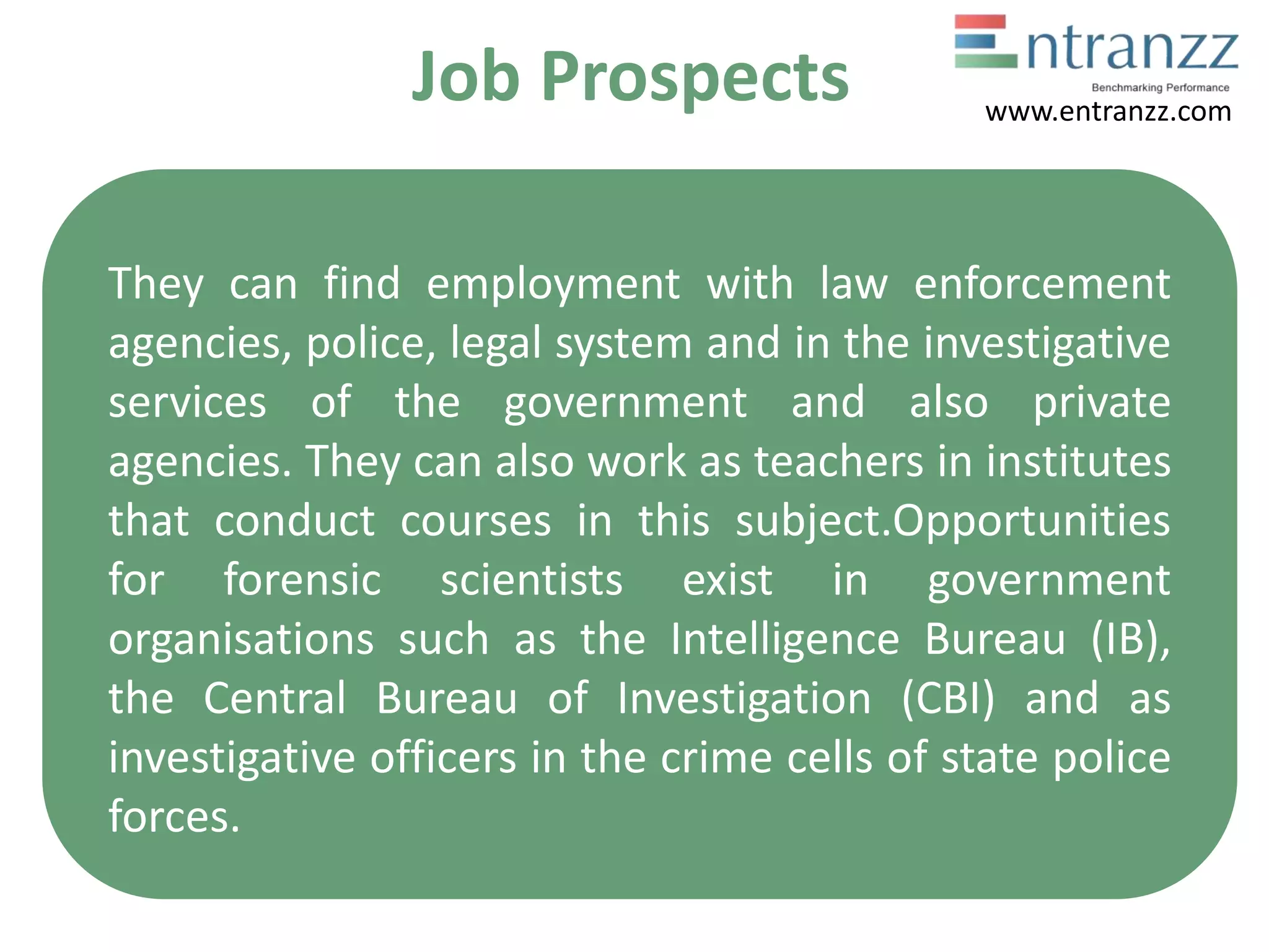 Careers in forensic science | PPTX