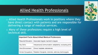 Careers in-health-and-allied-medicine | PPT