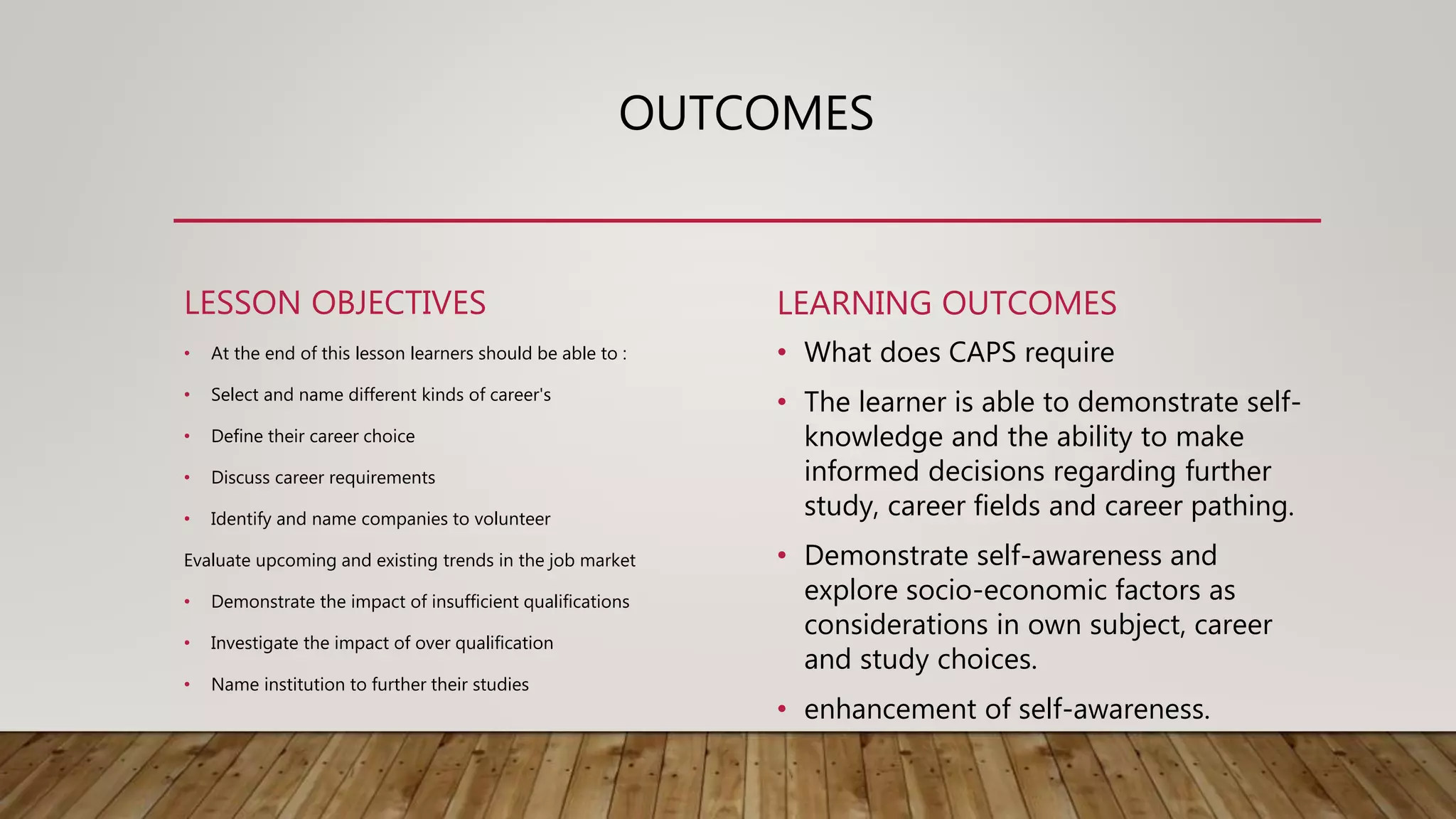 Careers and career choices final | PPTX