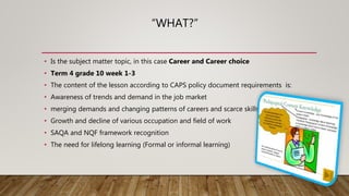Careers and career choices final | PPTX
