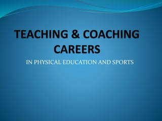 Careers and professional considerations in physical education and ...