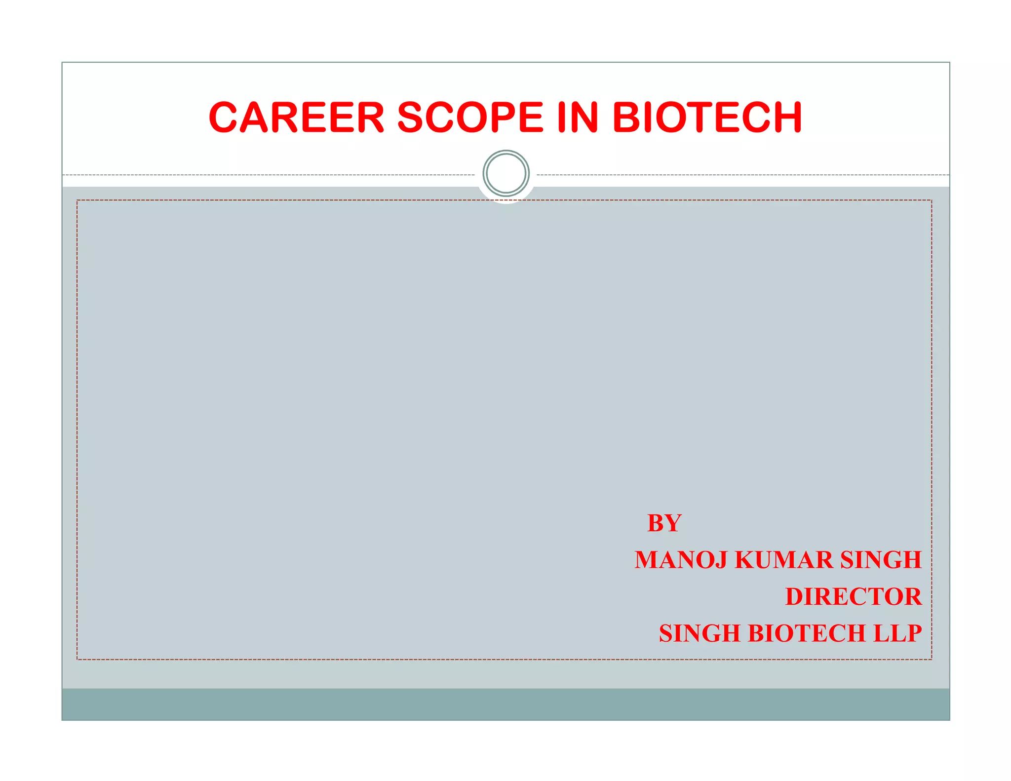 Career scope in biotech | PDF