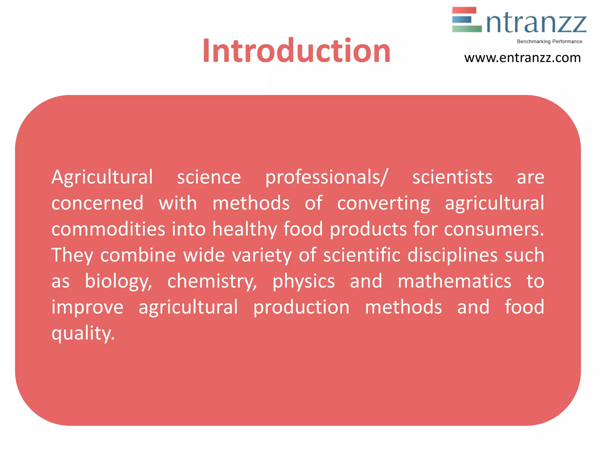 Careers in agricultural science | PPTX