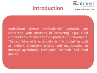 Careers in agricultural science | PPTX