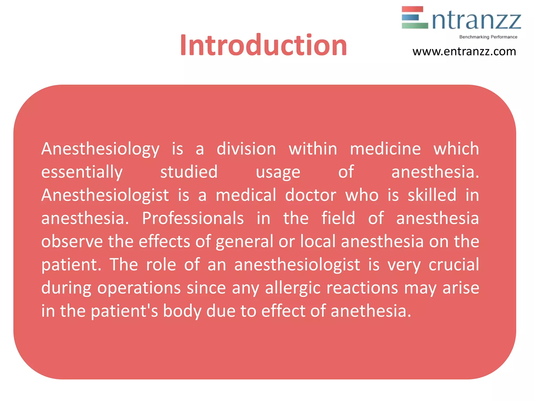 Careers in anesthesiology | PPTX