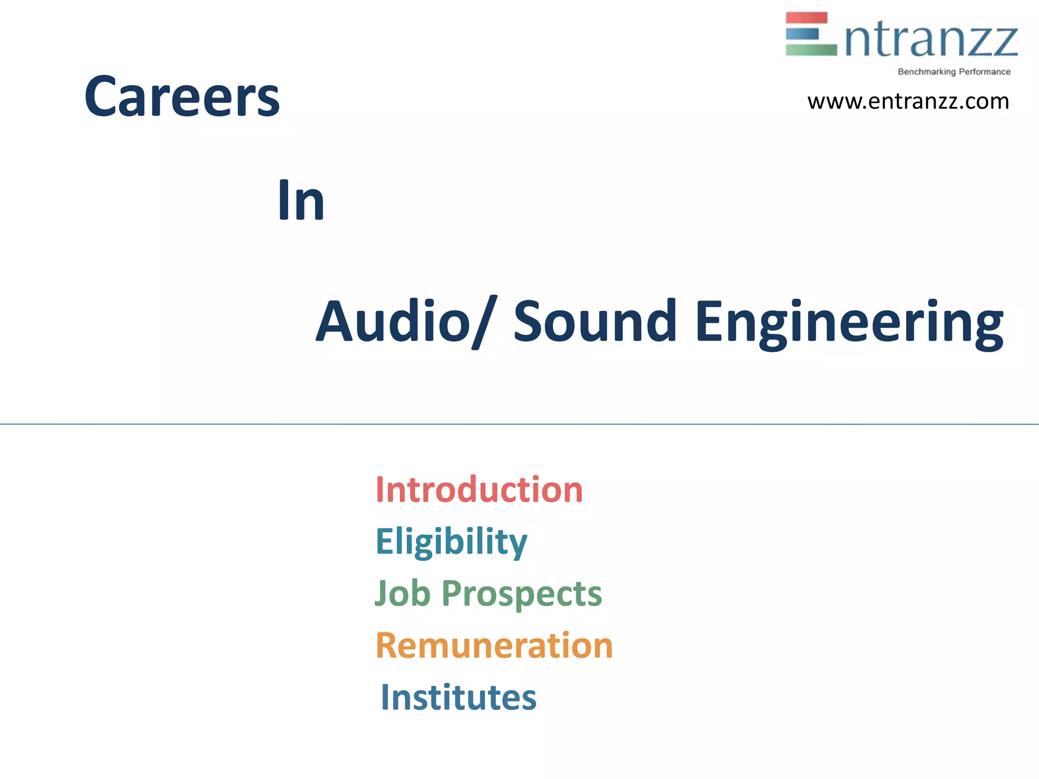 Careers in audio sound engineering | PPT