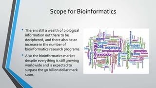 Careers in bioinformatics, Scope, Skills and Jobs | PPTX