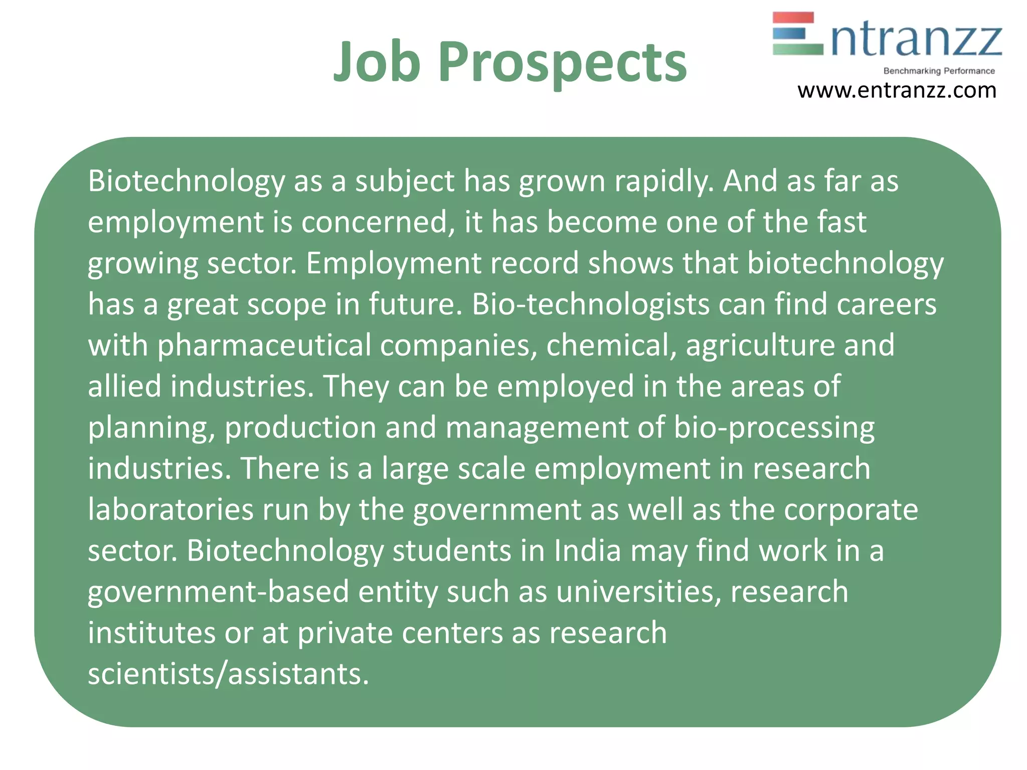 Careers in biotechnology | PPTX