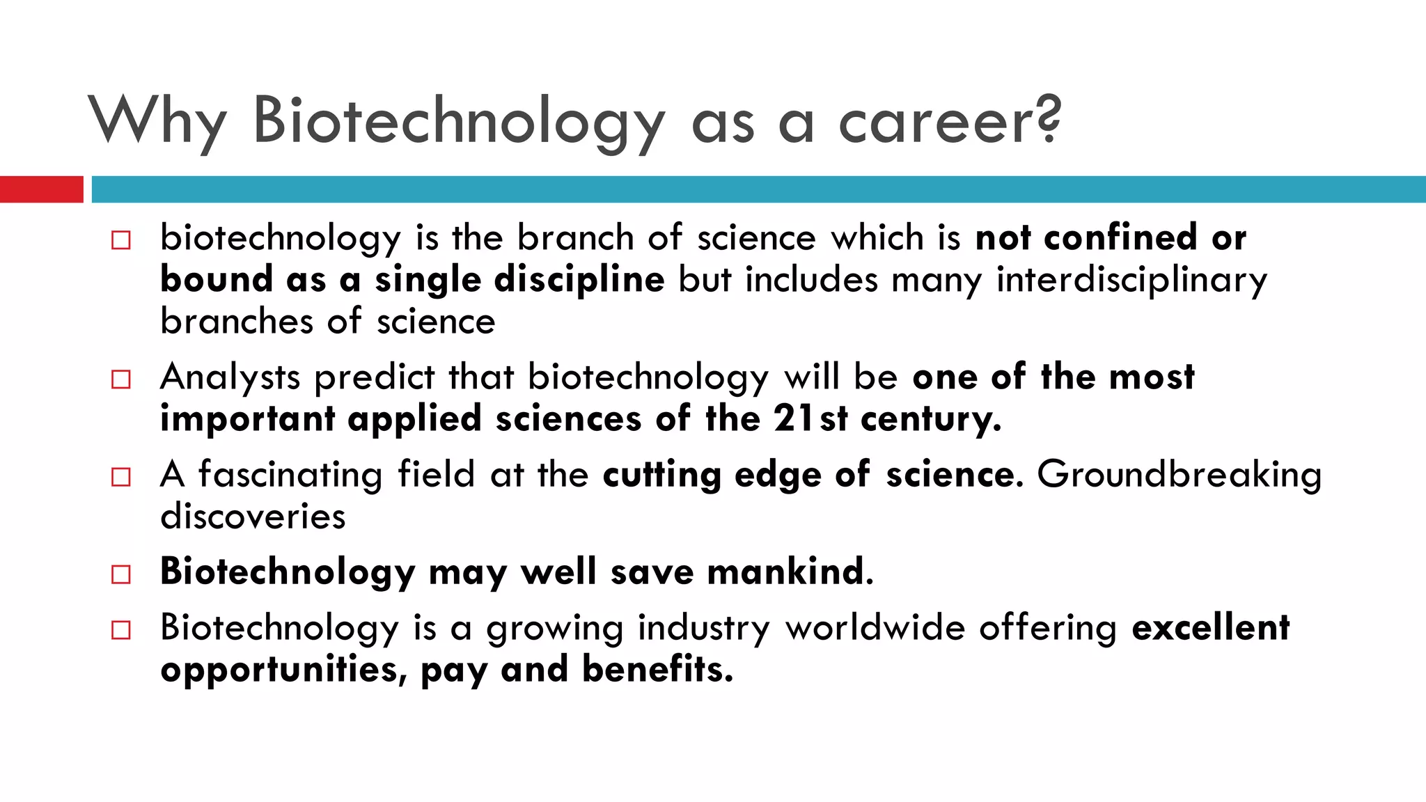 Careers in biotechnology | PDF
