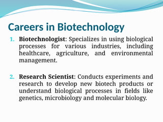 Careers in Biotechnology - Dr.M.Jothimuniyandi | PPT