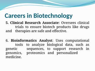Careers in Biotechnology - Dr.M.Jothimuniyandi | PPT