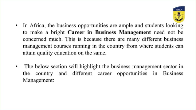 Careers in business management | PPTX | Business Administration | Business