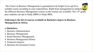 Careers in business management | PPTX