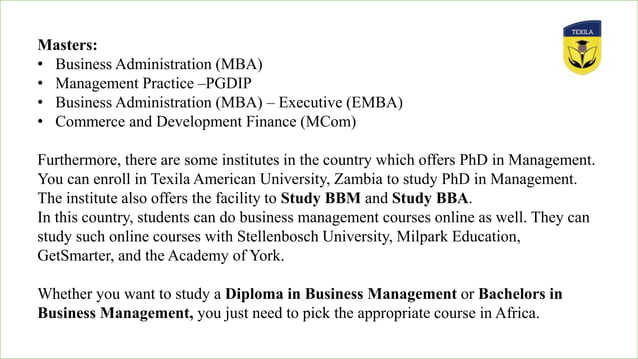 Careers in business management | PPTX | Business Administration | Business