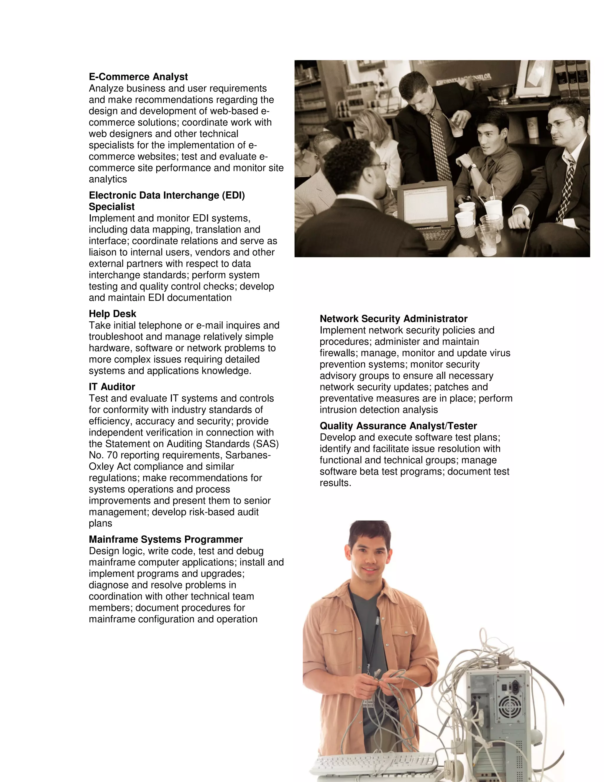 Careers in CIS | PDF | Databases | Computer Software and Applications