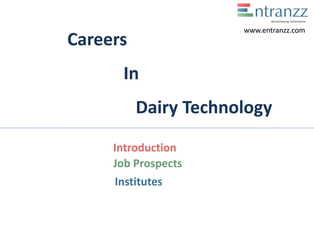 Careers in dairy technology | PPT
