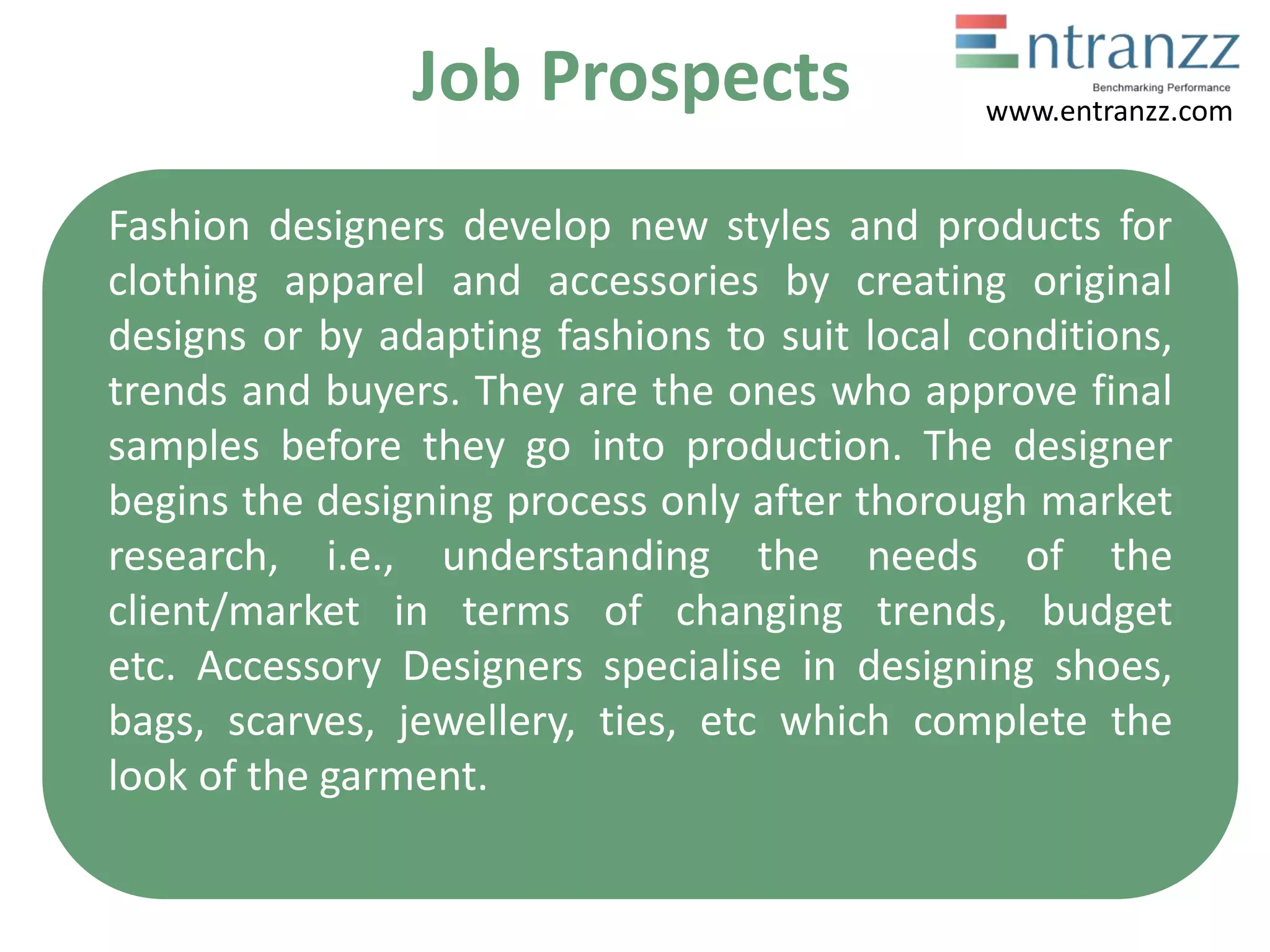 Careers in fashion designing | PPT
