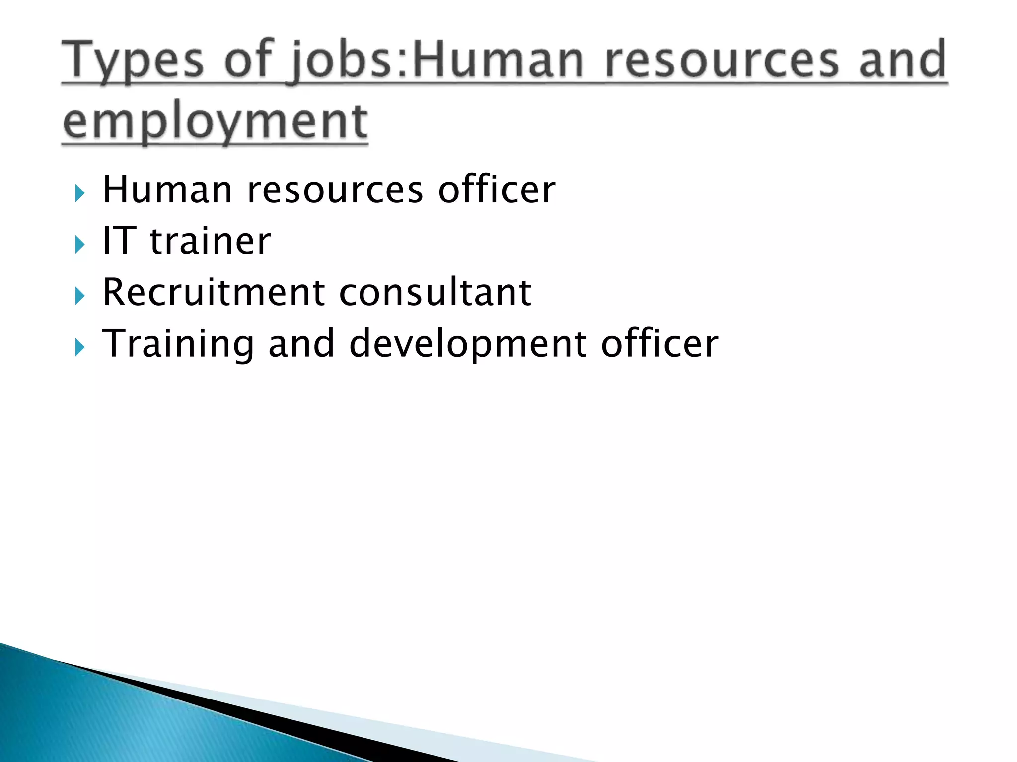 Careers in human resource management | PPT