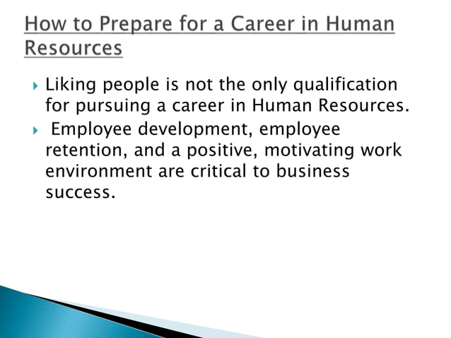 Careers in human resource management | PPT