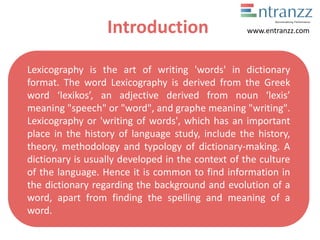 Careers in lexicography | PPT