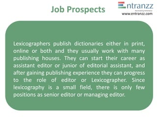 Careers in lexicography | PPT