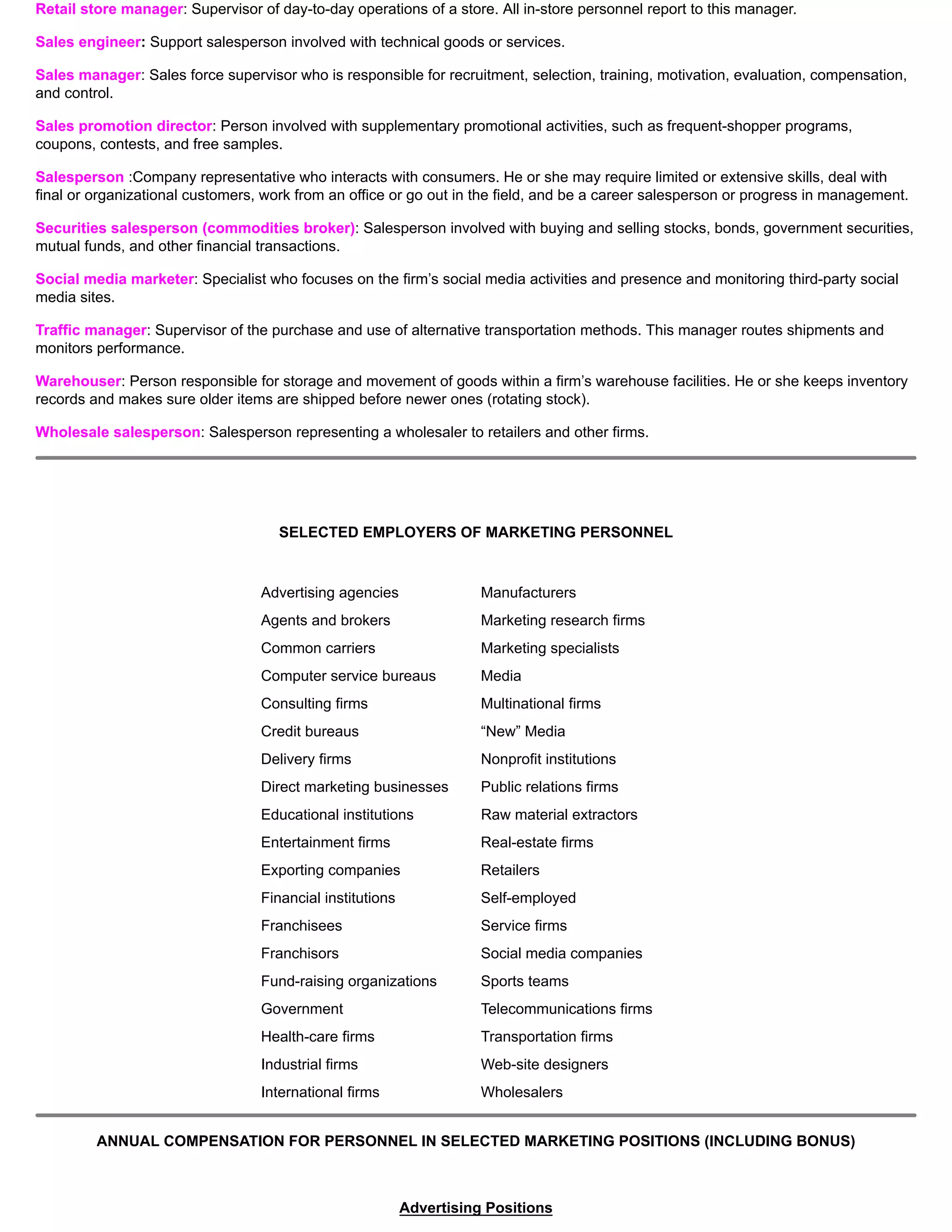 Careers in Marketing | PDF