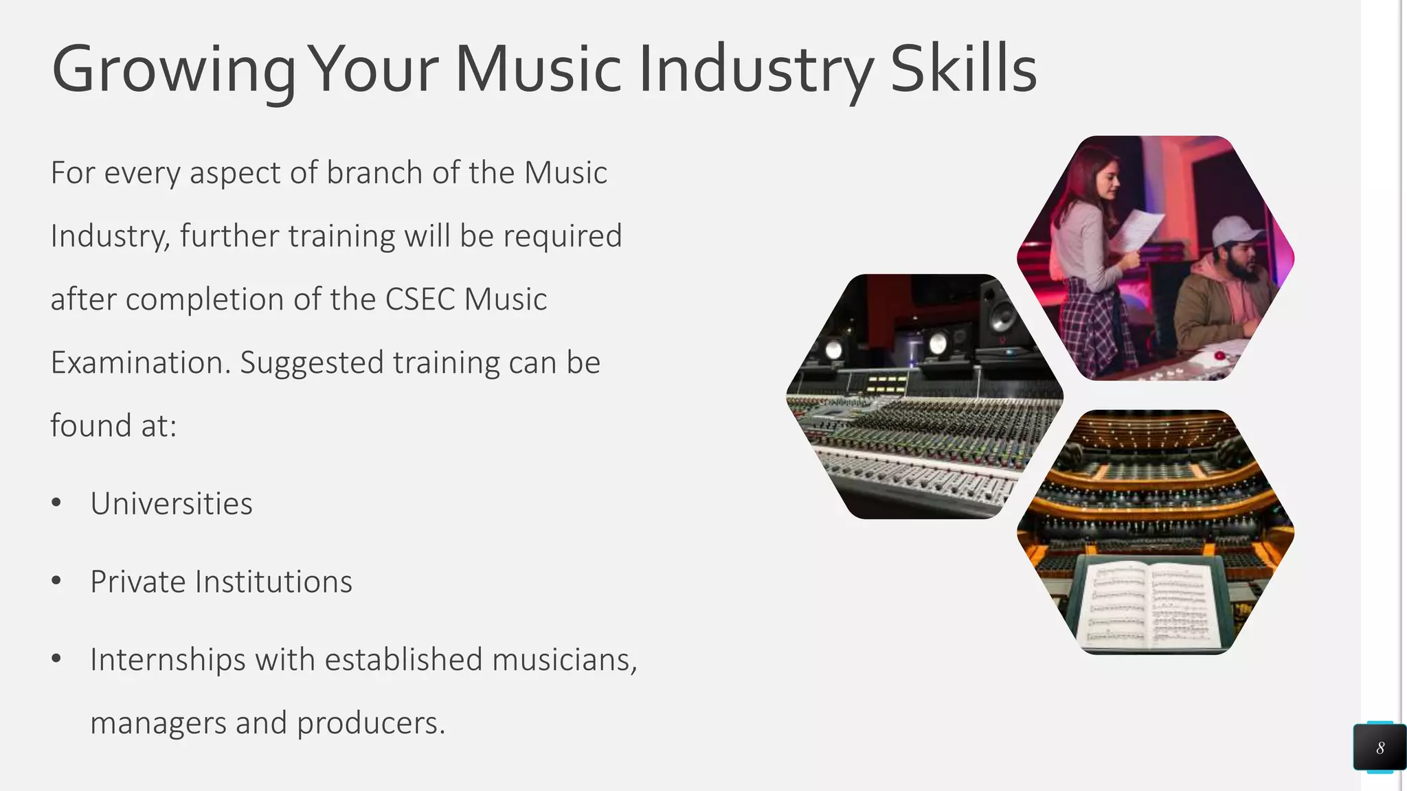 Careers in music presentation | PPTX
