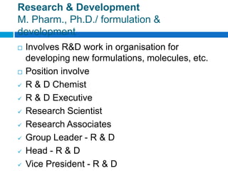 Careers in pharma industry | PPSX
