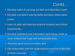 Careers in Plant sciences | PPT