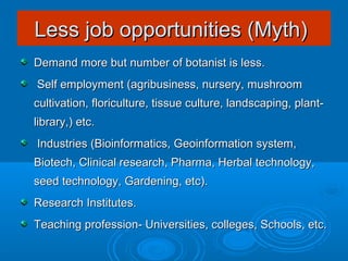 Careers in Plant sciences | PPT | Undergraduate Education | College ...