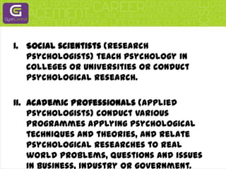 Careers in psychology | PPTX